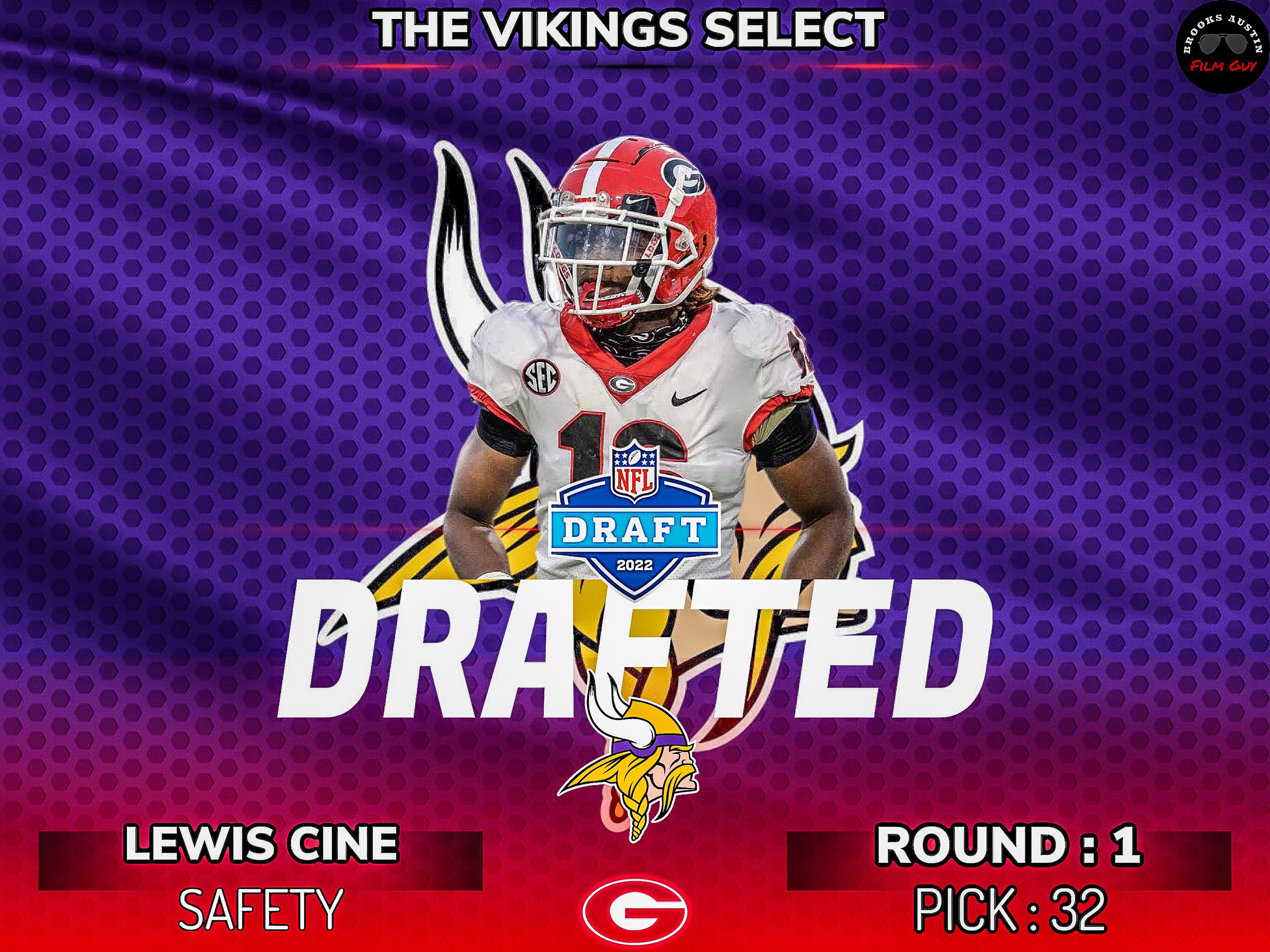 Lewis Cine Drafted By Minnesota Vikings - Sports Illustrated Georgia ...