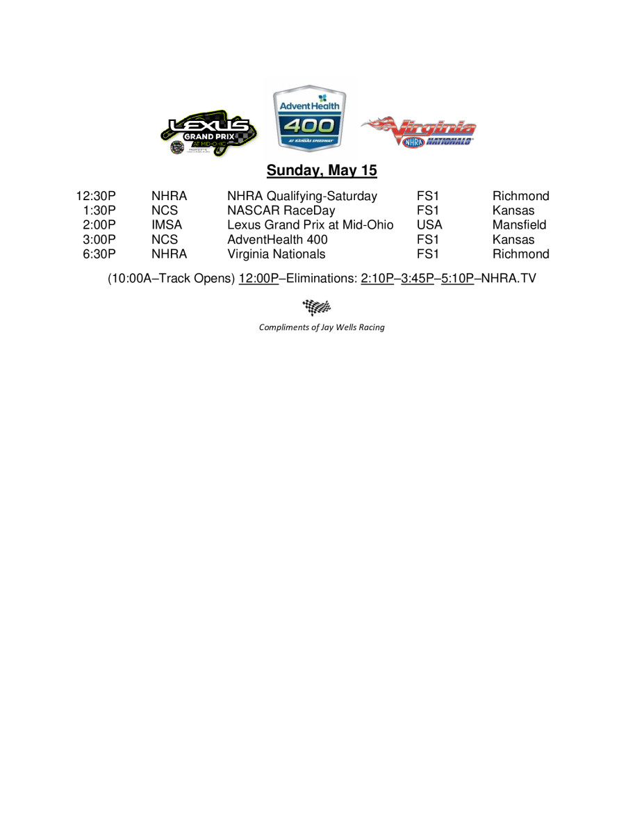 Check your (racing) schedule for this weekend! - Auto Racing Digest