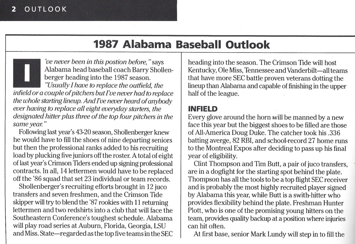 Throwback Thursday: 1987 Crimson Tide Baseball - Sports Illustrated ...