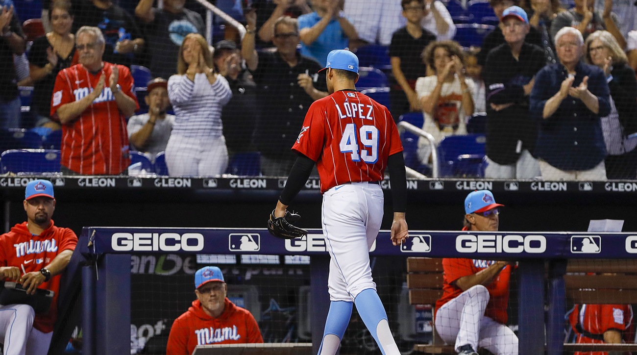 Marlins pitcher Pablo Lopez strikes out record first nine batters ...