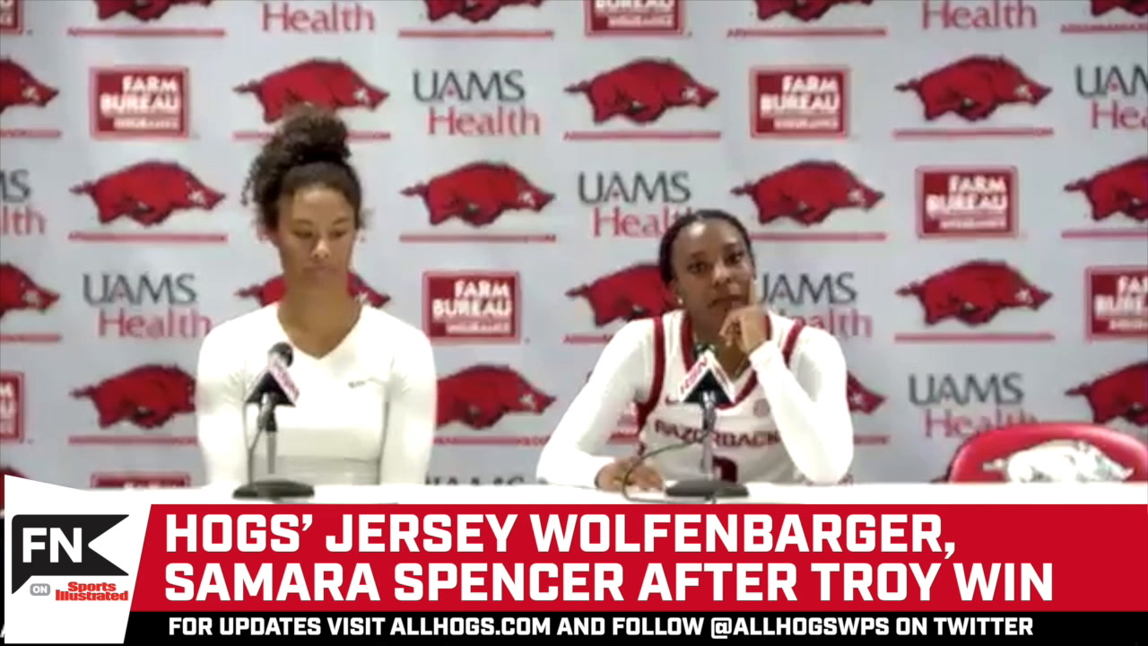 Hogs’ Jersey Wolfenbarger, Samara Spencer After Troy Win - Sports ...