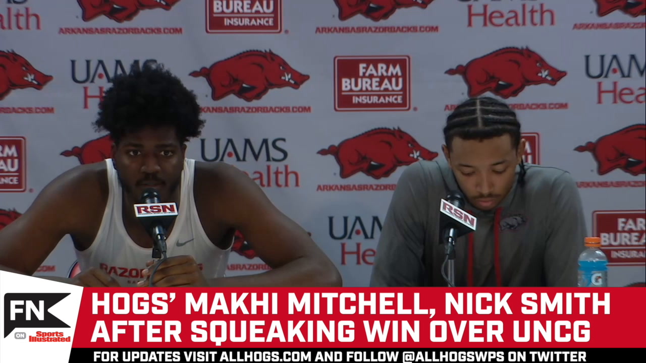 Hogs' Makhi Mitchell, Nick Smith Recapping UNC-Greensboro - Sports ...