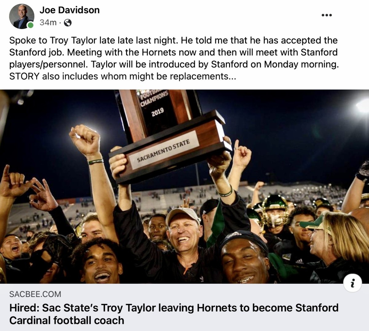 Former Cal Star Troy Taylor Accepts Stanford Coaching Job - Sports ...