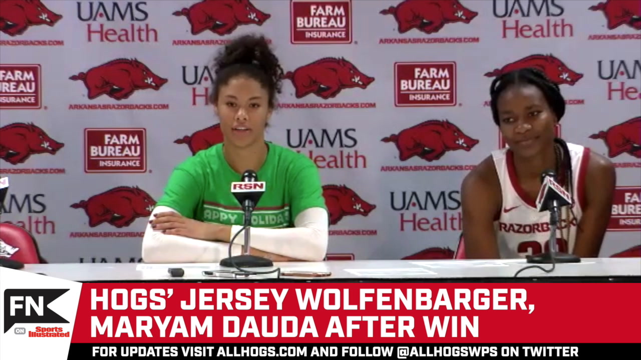 Hogs' Jersey Wolfenbarger, Maryam Dauda Recap Win Over ASU - Sports ...