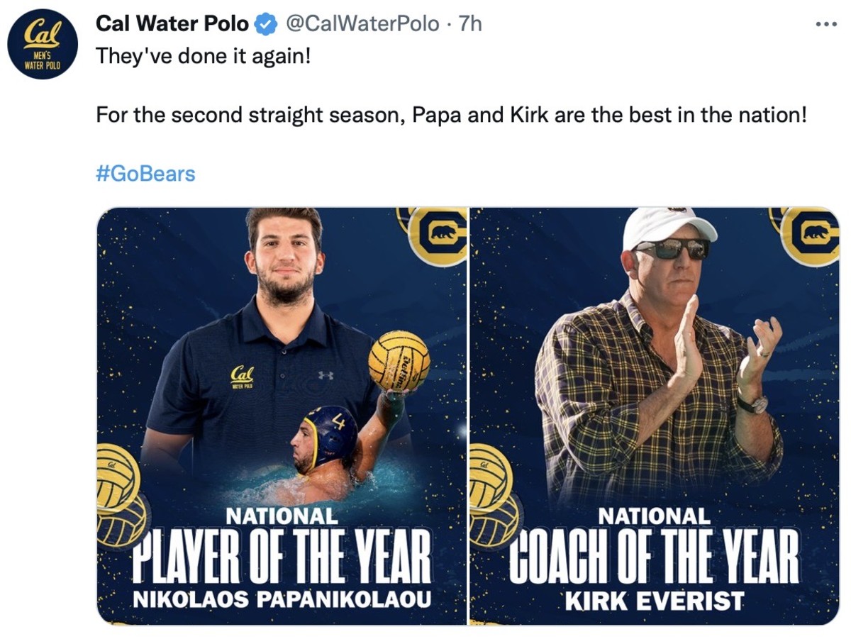 Cal Water Polo: Nikolaos Papanikolaou and Kirk Everist Sweep National ...