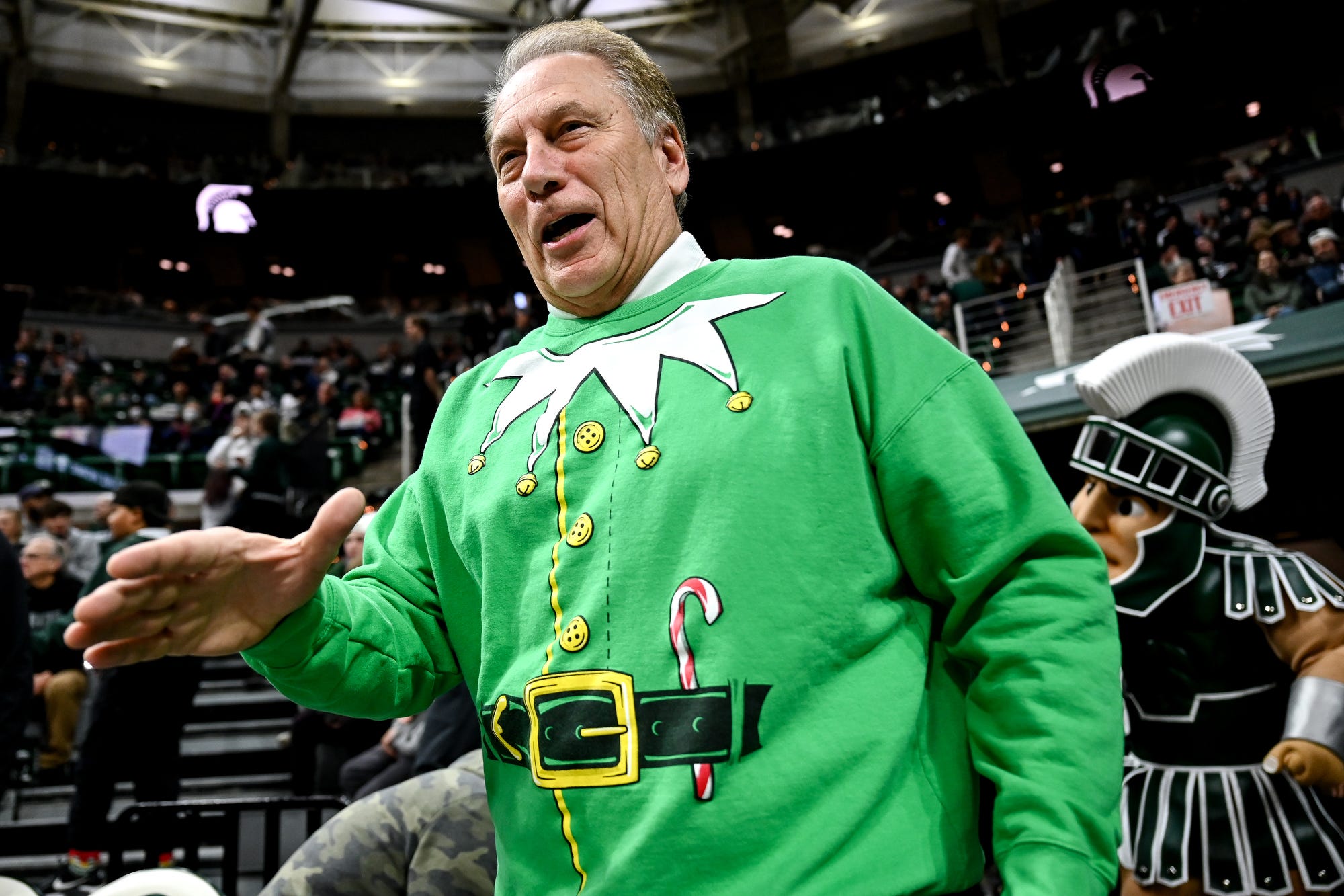 Michigan State’s Tom Izzo Rocks Sublime Ugly Christmas Sweater - Sports ...