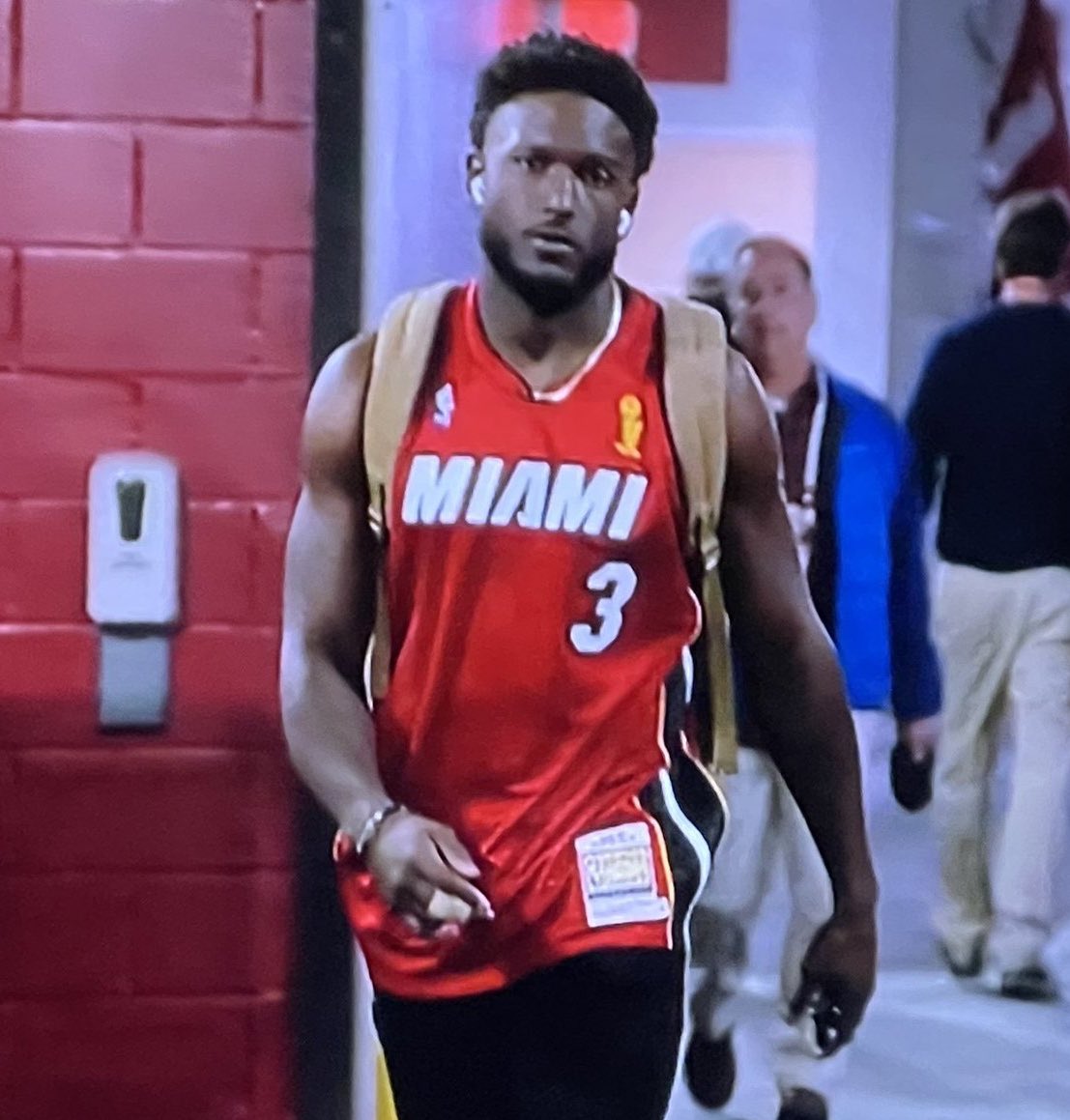Chris Goodwin Wears Dwyane Wade 2006 Finals Jersey Before The Tampa Bay ...
