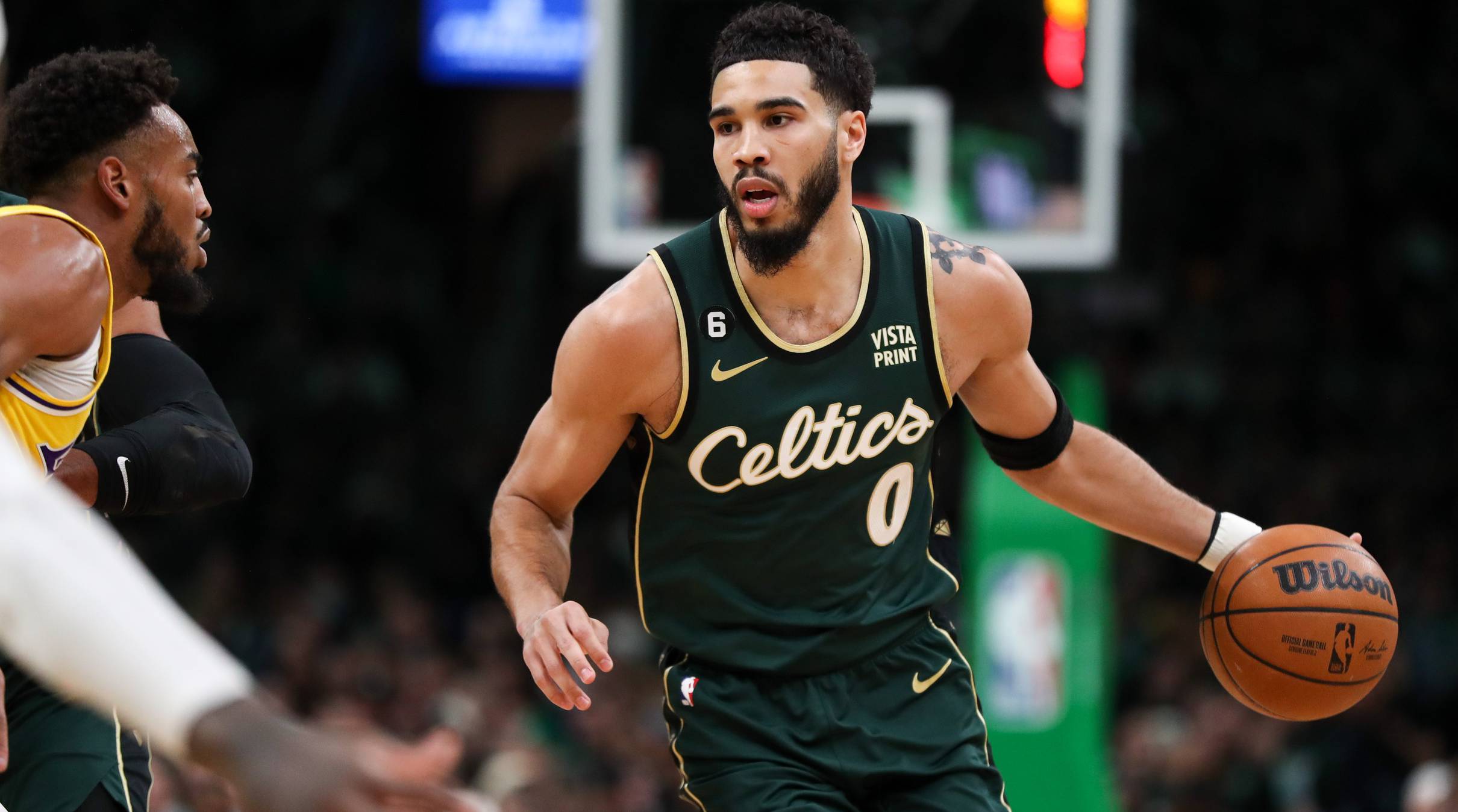 Celtics’ Jayson Tatum Reacts to Pivotal No-Call vs. LeBron James in Win ...