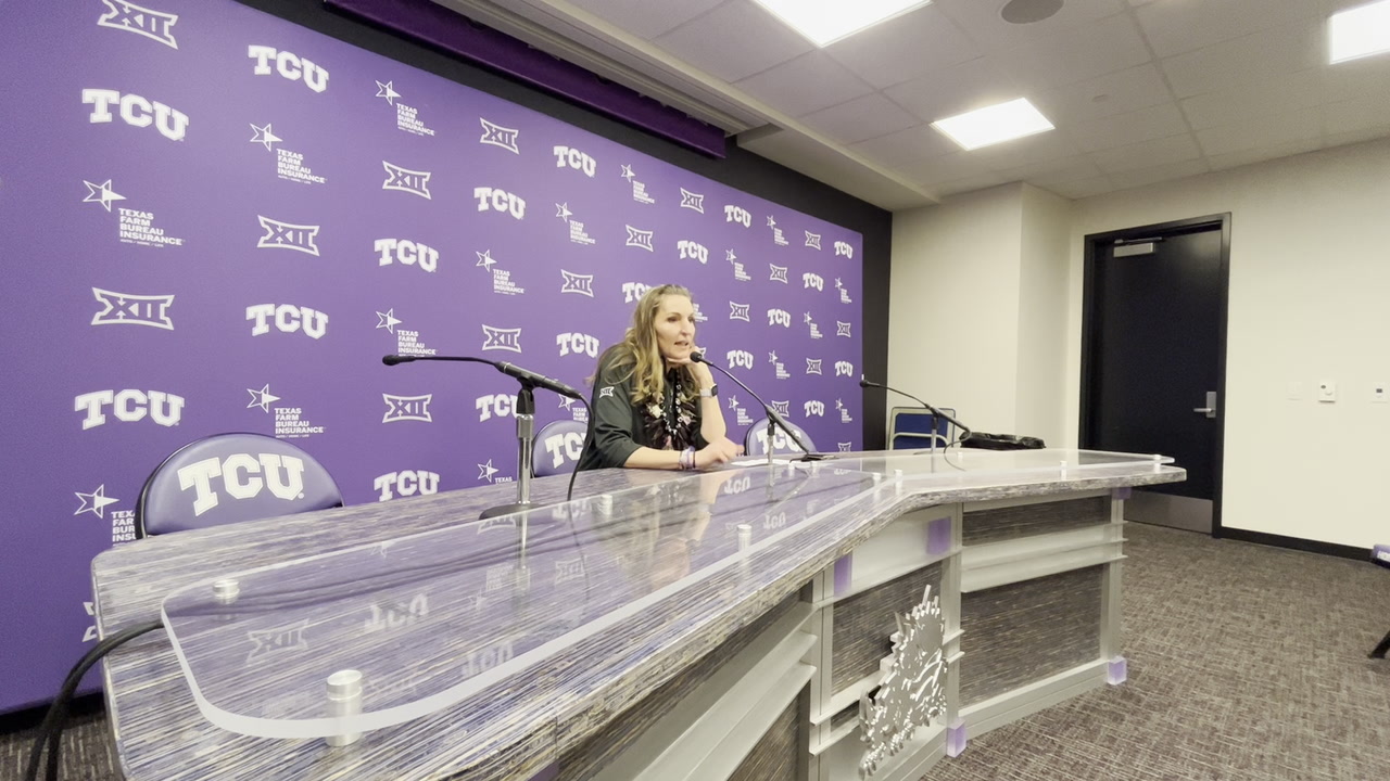 WATCH! TCU WBB Head Coach Raegan Pebley Press Conference 3/4 - Sports ...