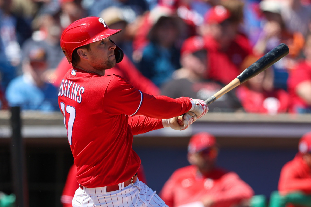 Rhys Hoskins Injured, Carted Off Field During Spring Training Game ...