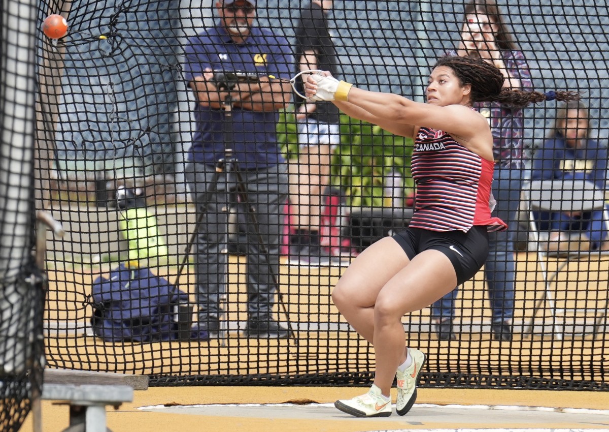 Sophomore Mykolas Alekna (discus) and ex-Bear Camryn Rogers (hammer ...