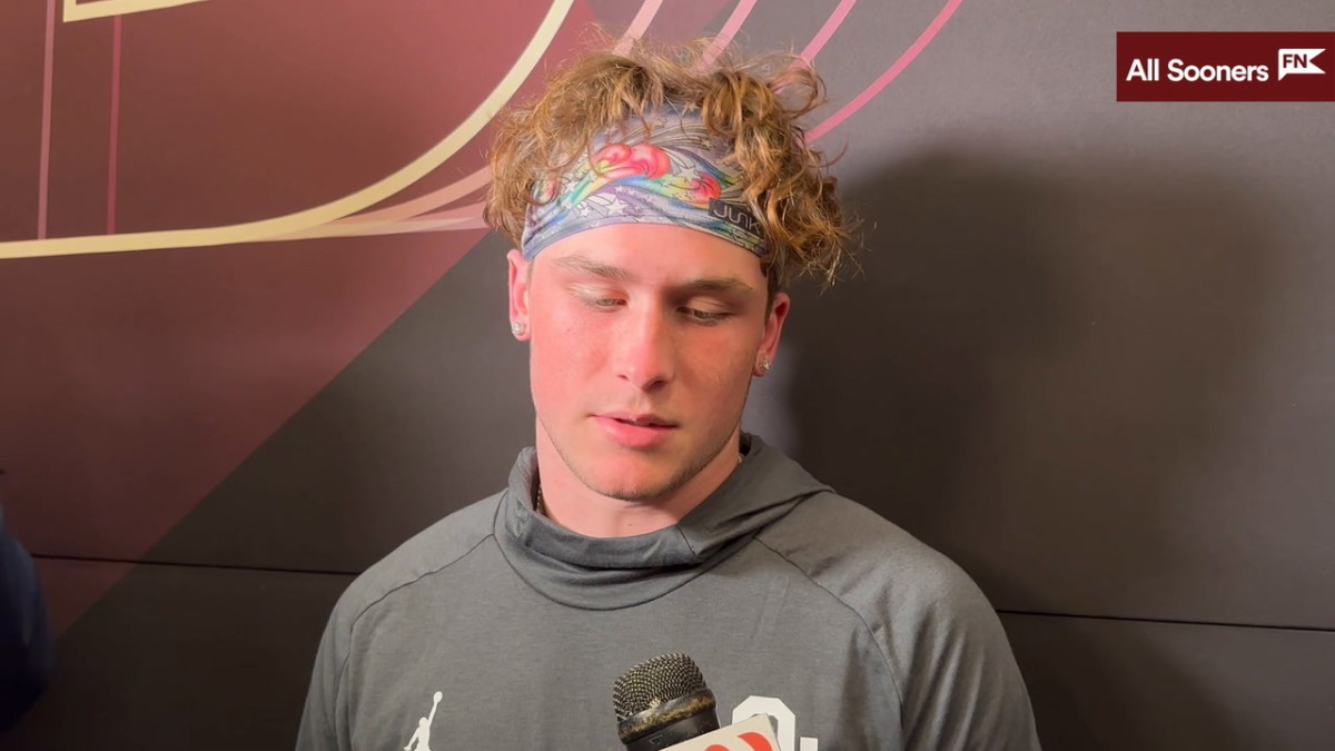 WATCH: Oklahoma WR Gavin Freeman Spring Game Postgame - Sports ...