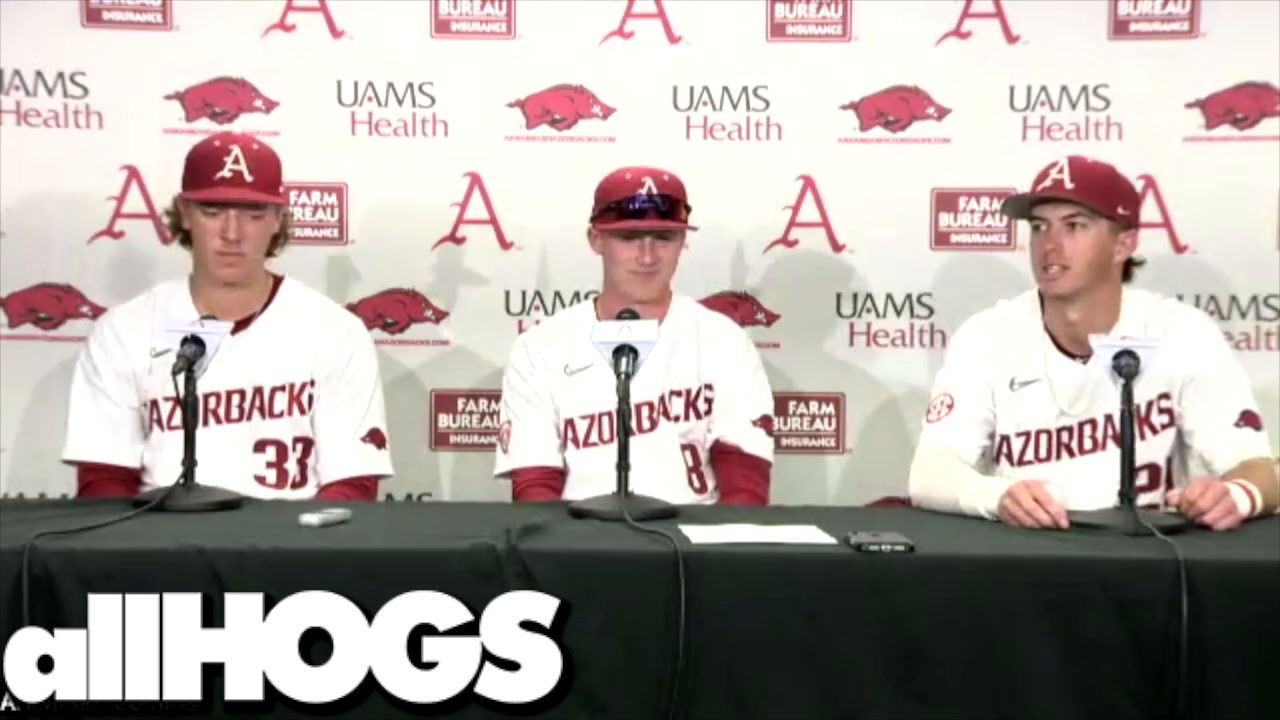 Hogs' Hagen Smith, Jace Bohrofen, Hunter Grimes After Texas A&M Win ...