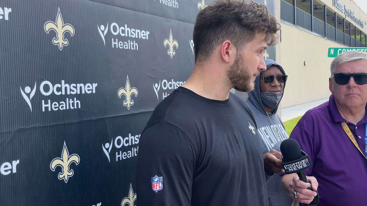 Foster Moreau Introductory Saints Press Conference - Sports Illustrated ...