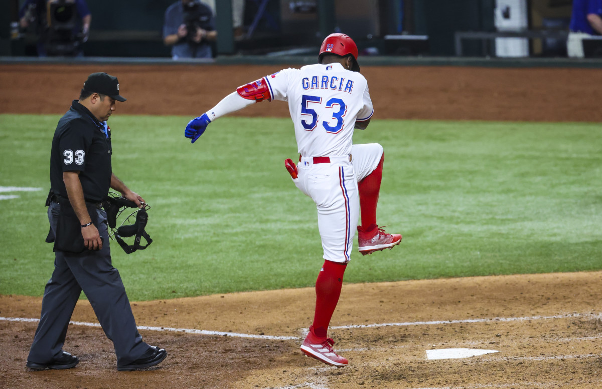 Adolis Garcia Enjoys 'Big Day' as Texas Rangers Down St. Louis ...