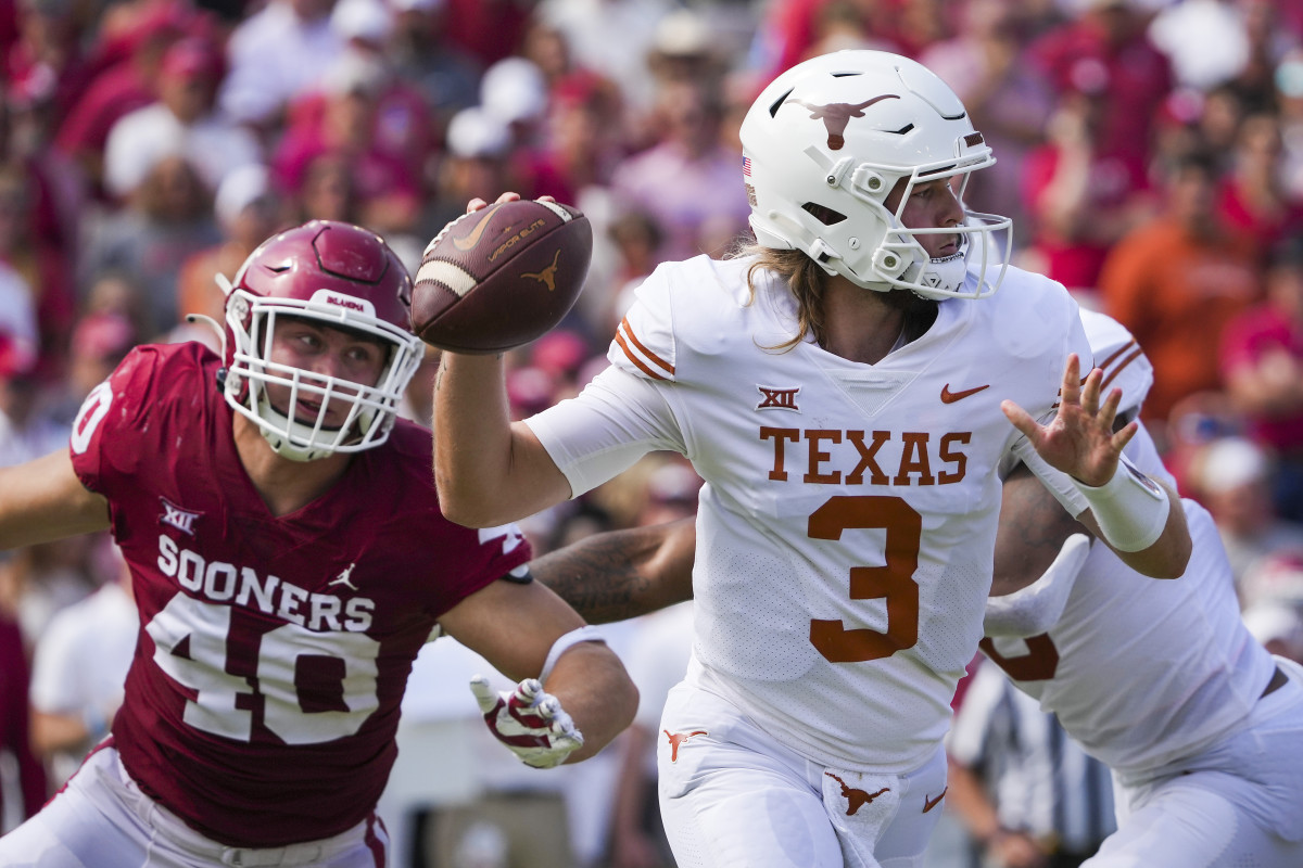 WATCH: Texas Longhorns QB Quinn Ewers Finds Gunnar Helm for Wide-Open TD vs. Oklahoma - Sports ...