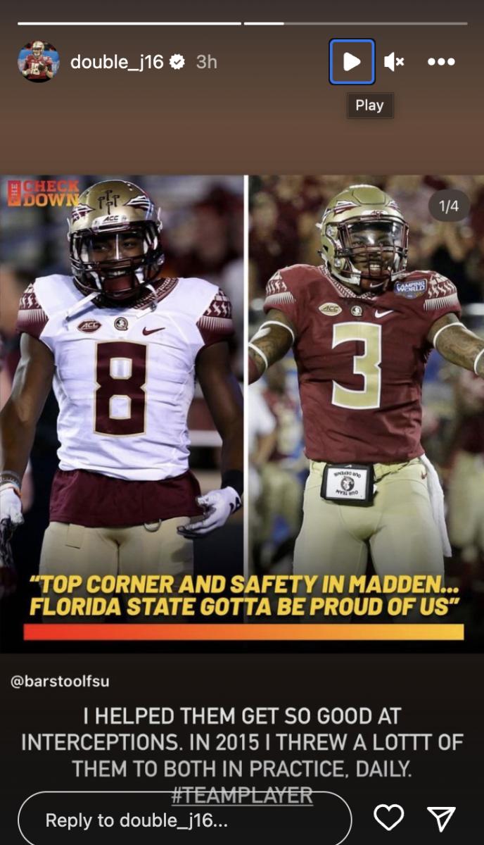 Former FSU QB Makes Hilarious Comment Regarding Derwin James and Jalen ...