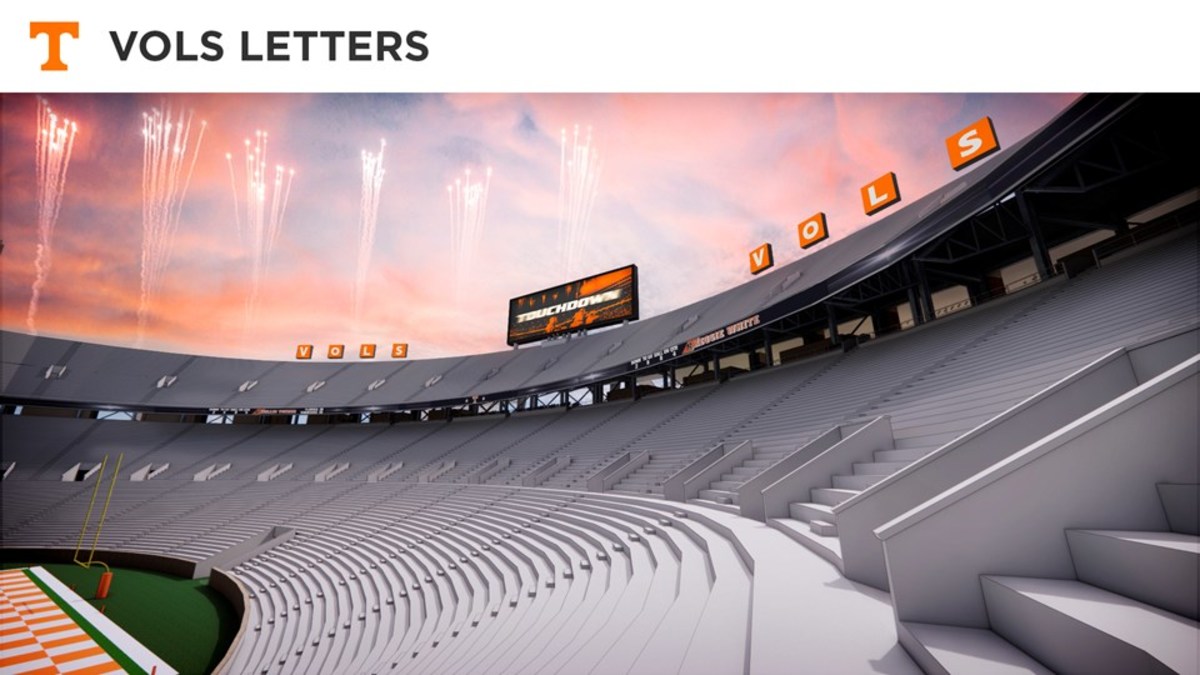LOOK: 'VOLS' Tennessee Football Letters Reinstalled Above Neyland ...
