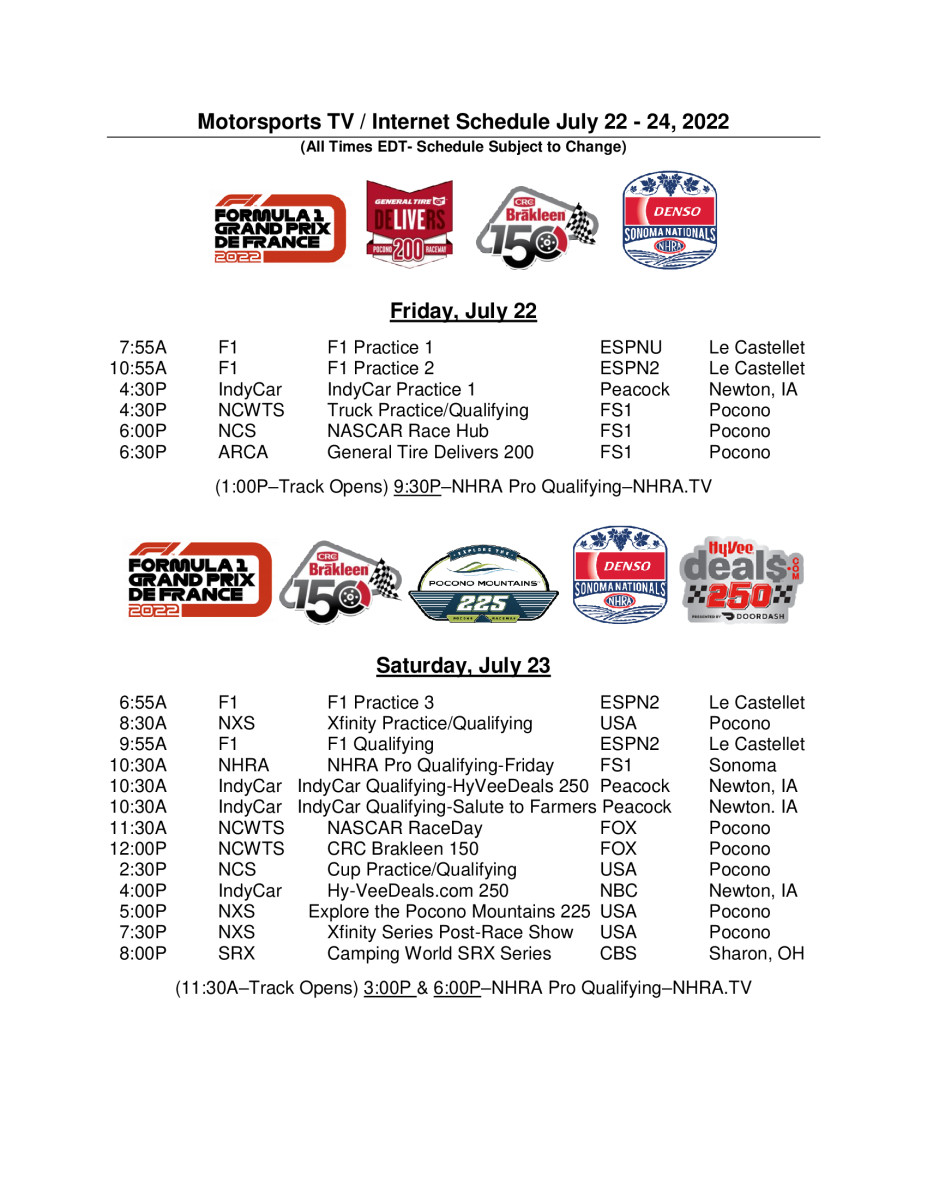 What a busy race weekend ahead! Keep up with all the action with our ...