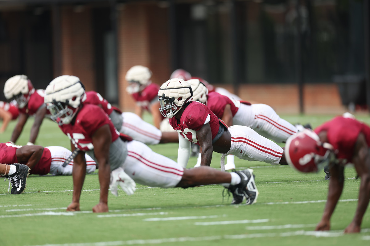 Crimson Tide Football Conducts Practice in Full Pads Ahead of First ...