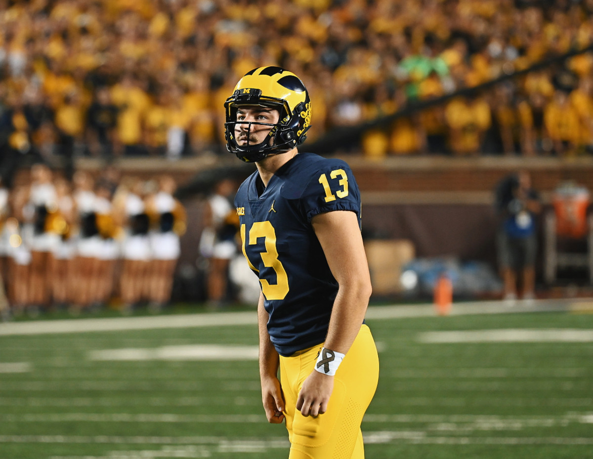 Former Michigan K Jake Moody nails a monster kick during San Francisco ...