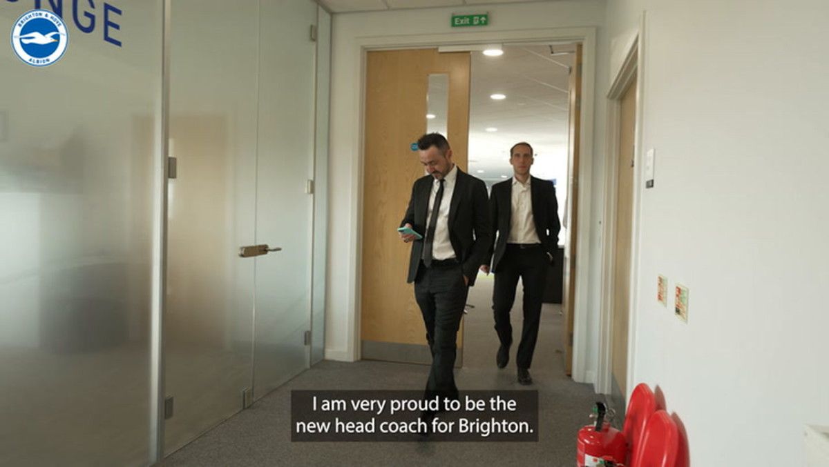 Roberto De Zebri's first interview as Brighton manager - Soccer ...