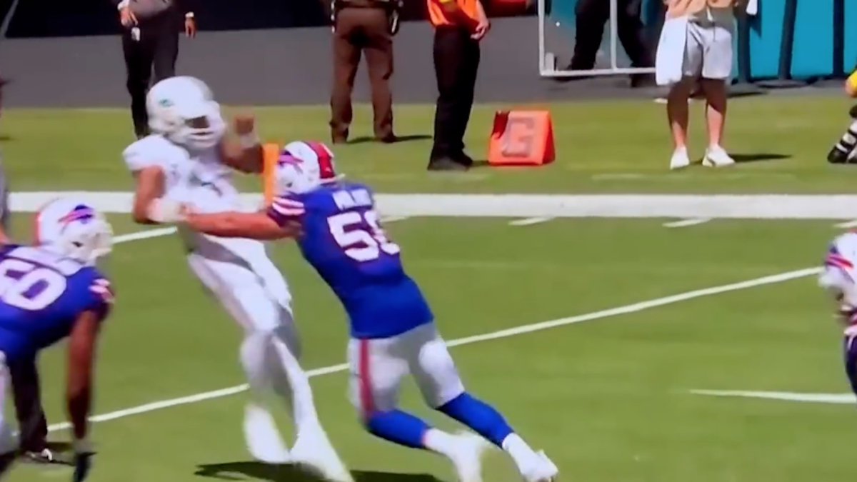 Josh Allen Rips Off Dolphins Helmet; QB Tua Tagovailoa Wobbles: Buffalo Bills at Dolphins ...