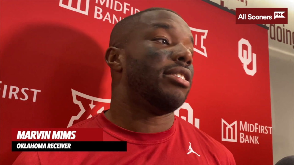 WATCH: Oklahoma WR Marvin Mims Kansas Postgame - Sports Illustrated ...