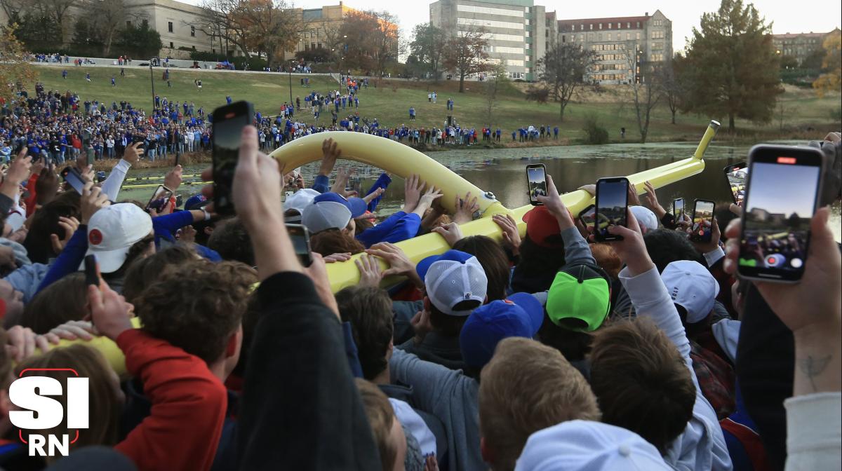 Kansas Fans Toss Goalpost Into Potter Lake - Sports Illustrated