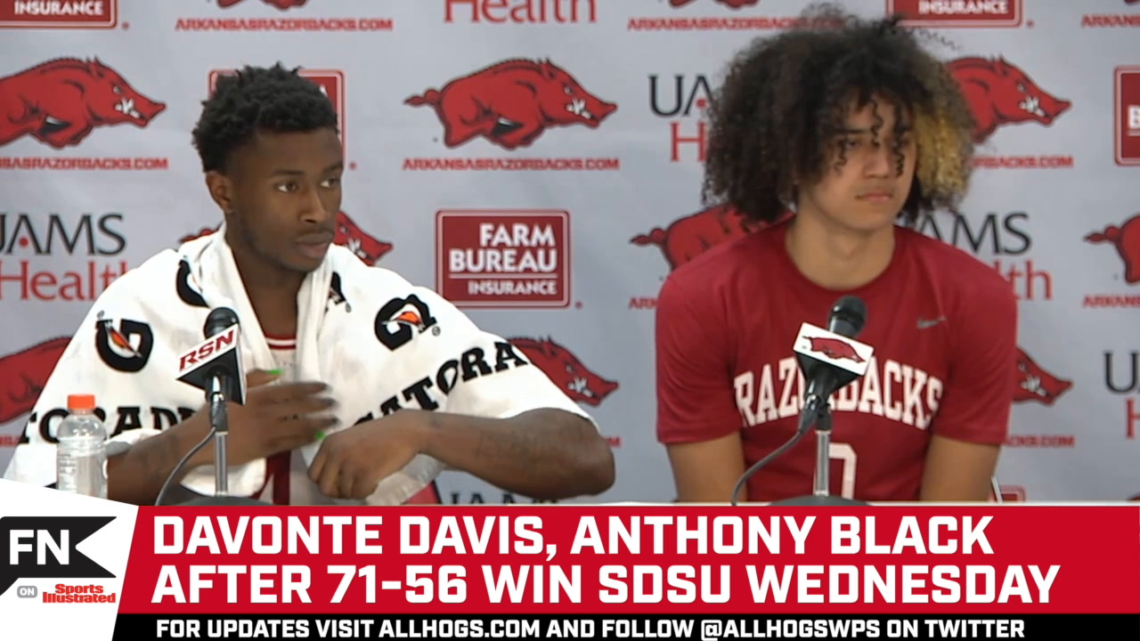Hogs' Davonte Davis and Anthony Black Recapping Win - Sports ...