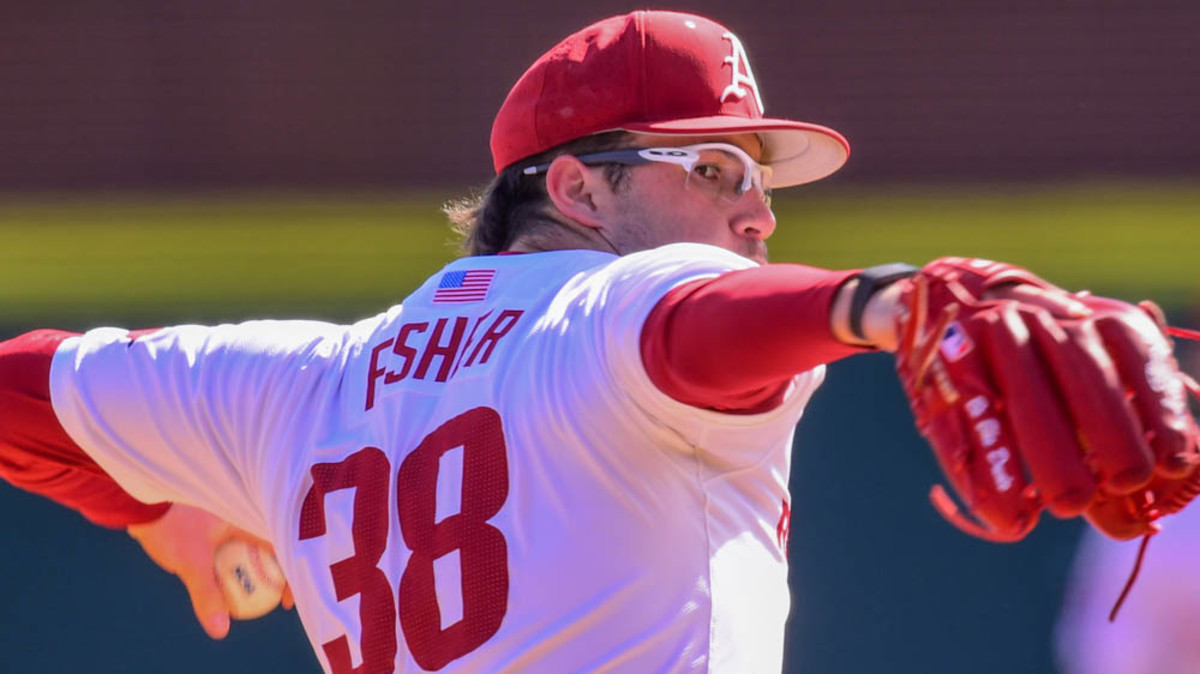 Razorbacks ride freshman Collin Fisher's stellar start to series win ...
