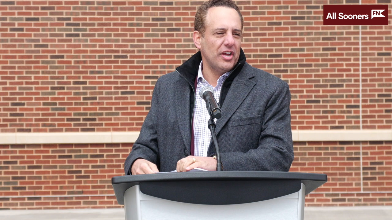 WATCH: Oklahoma President Joe Harroz, Athletic Director Joe Castiglione at Love's Field ...