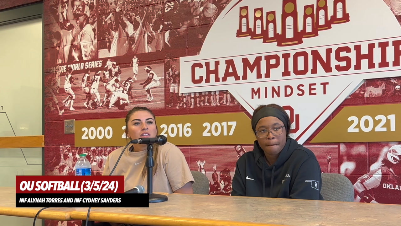 WATCH: Oklahoma INF Alynah Torres and INF Cydney Sanders Press ...