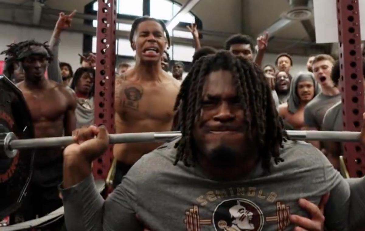 WATCH: FSU Football Rising Star Defensive Lineman Squats Over 600 ...