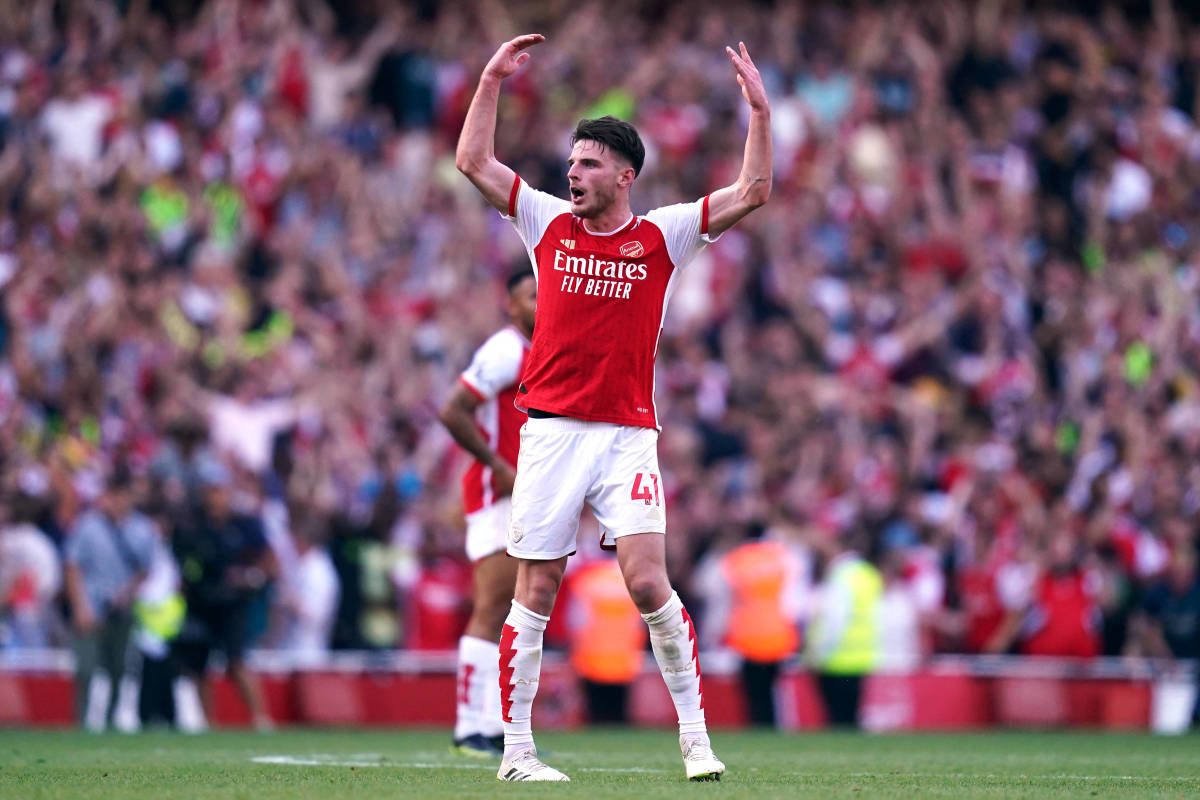 Declan Rice Scores 1st Arsenal Goal In Late Win Over Man United Declan Rice Scores 1st Arsenal Goal In Late Win Over Man United