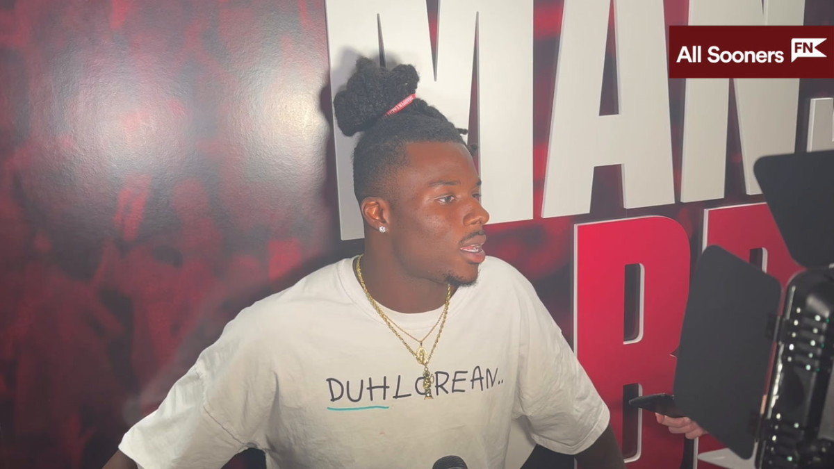 WATCH: Oklahoma DB Justin Harrington SMU Postgame Interview - Sports ...