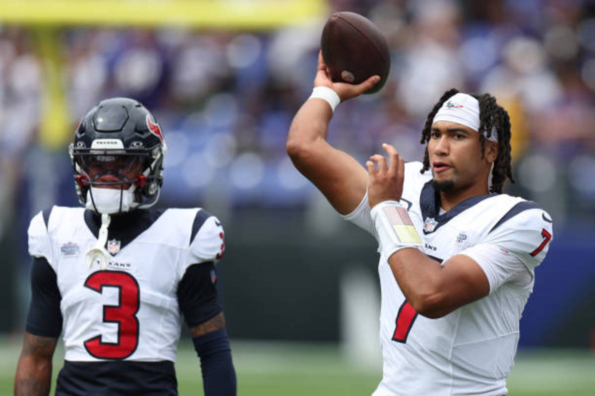 Houston Texans at Ravens VIDEO: QB C.J. Stroud 1st Career Pass is To ... Himself! - Sports ...