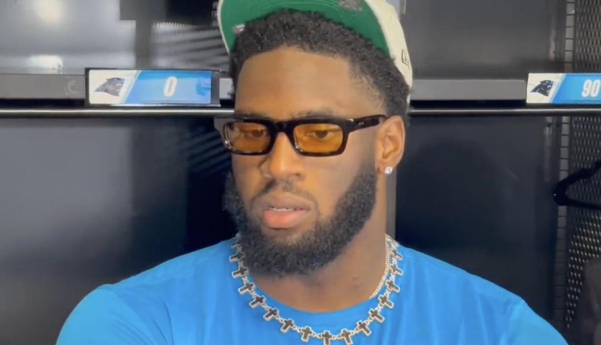 Carolina Panthers OLB Brian Burns Speaks Following the Season Opener in ...