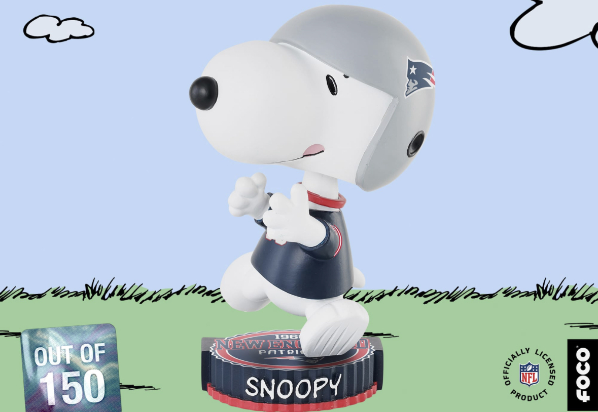 Reel in Pats Football in Peanuts Swag with FOCO’s Snoopy Patriots Bobbleheads - Sports ...