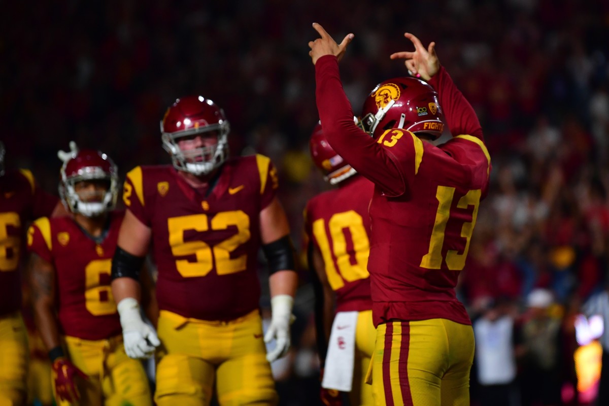Usc Football Caleb Williams Defends Teams Defense After Lackluster