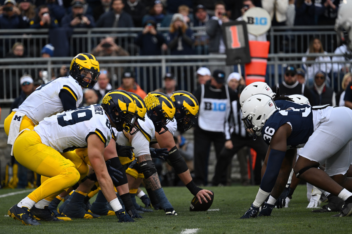 Michigan football offensive line a semifinalist for the Joe Moore Award ...