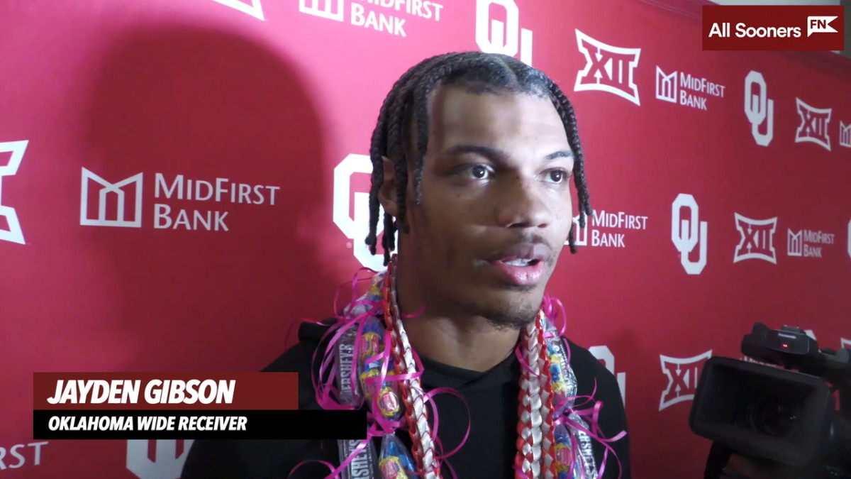 WATCH: Oklahoma WR Jayden Gibson TCU Postgame - Sports Illustrated ...