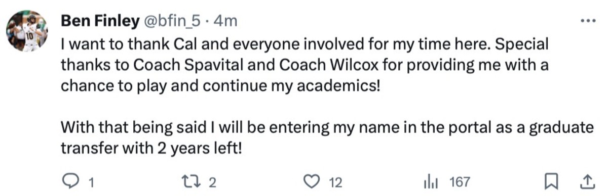 Cal Football: QB Ben Finley Plans to Enter Transfer Portal - Sports ...