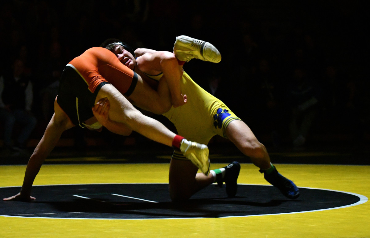 Big man on campus: Newberg’s Charlie Evans earns third wrestling state ...