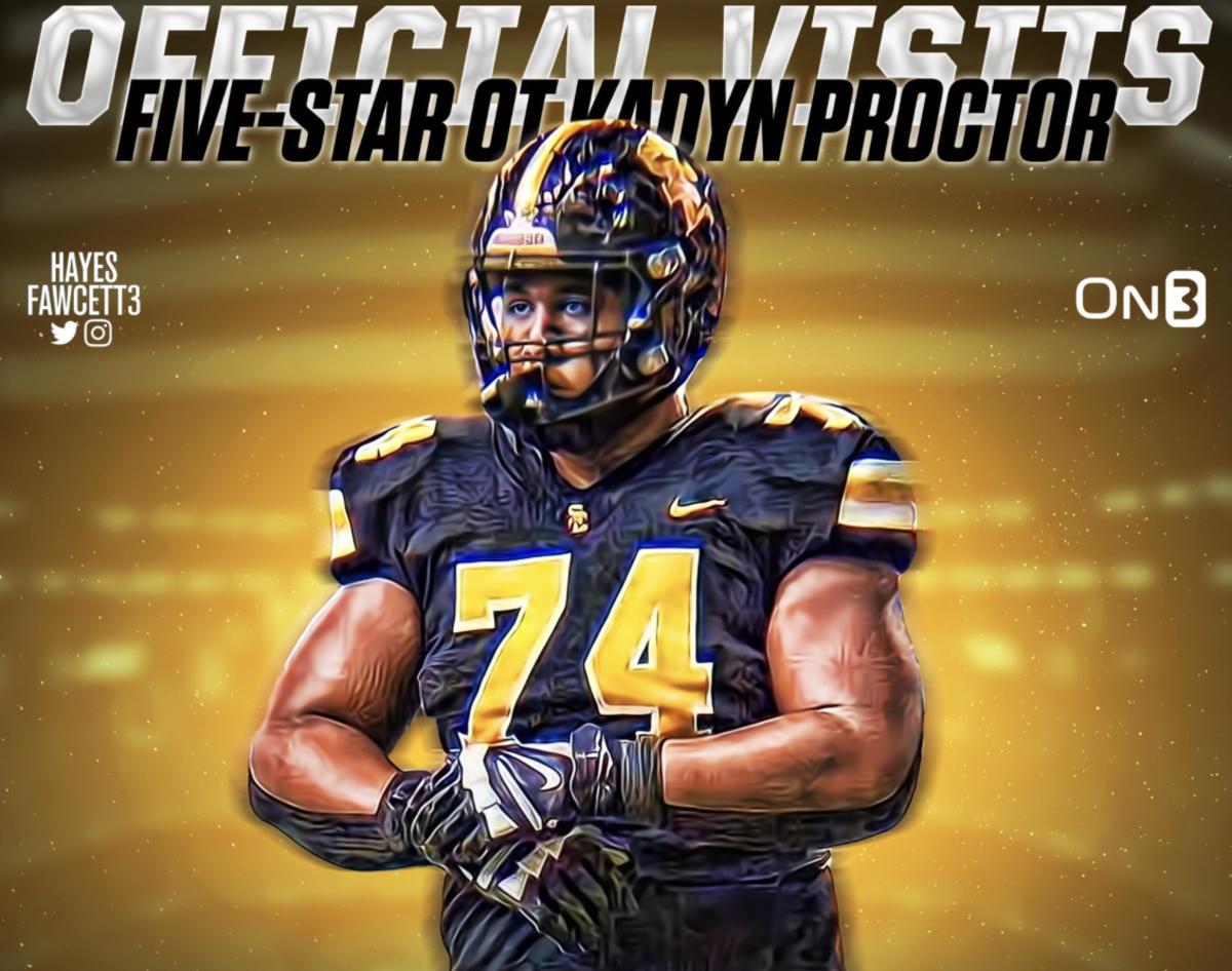 Kadyn Proctor, nation's No. 1 offensive tackle, sets official visits ...