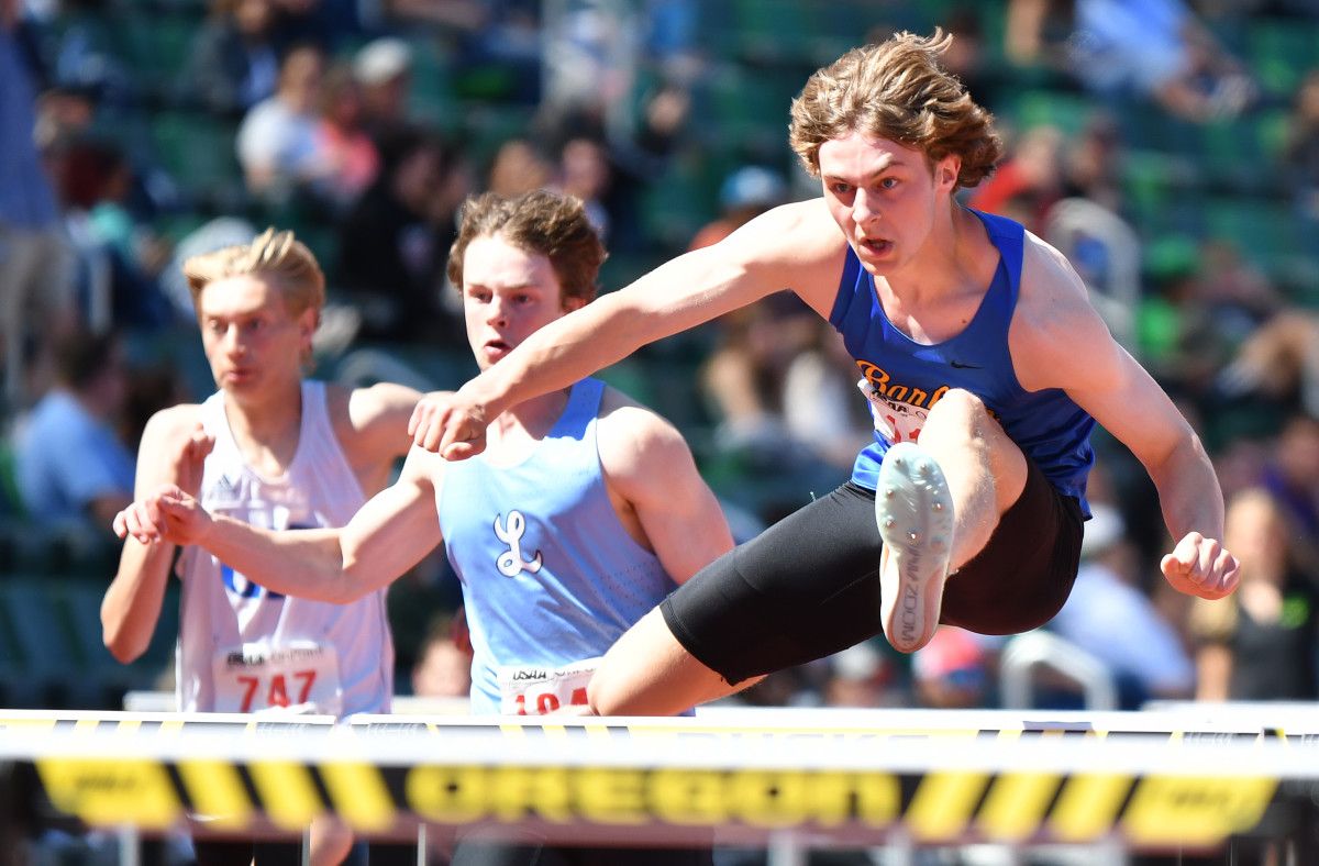 Friendly rivals Micah Perry of Barlow, Nolan Malcomson of Wells each a ...